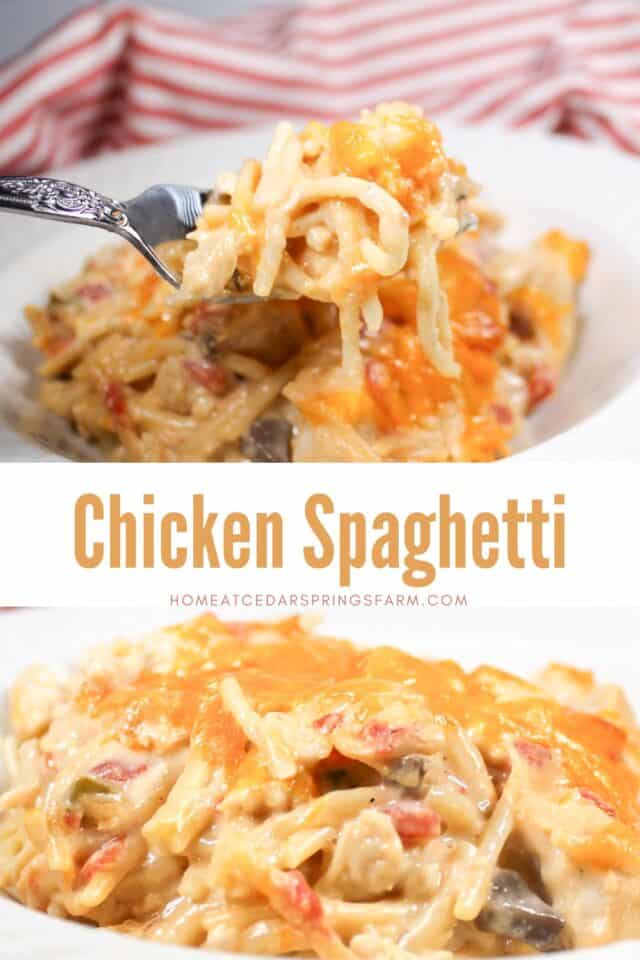 Southern Chicken Spaghetti with Rotel - Home at Cedar Springs Farm