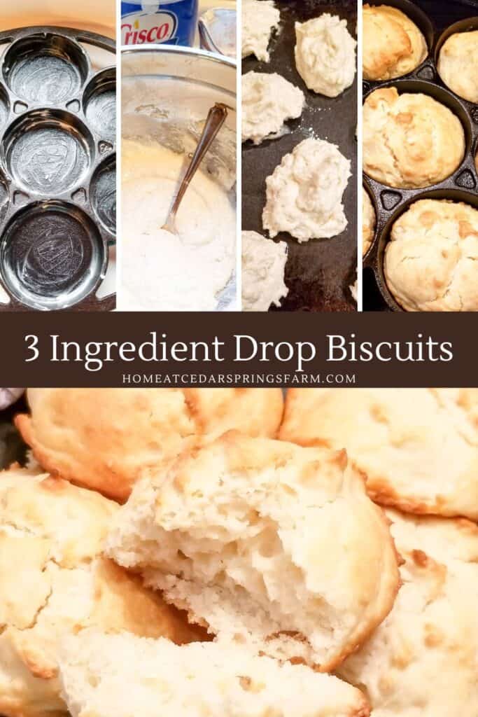 Easy 3 Ingredient Drop Biscuits - Home at Cedar Springs Farm